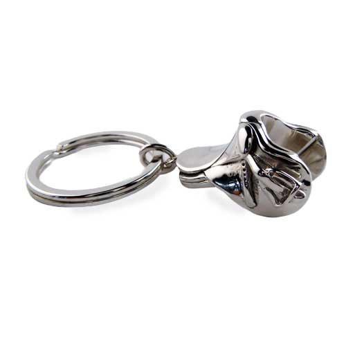 English Saddle Keychain Keyfob Sterling Silver